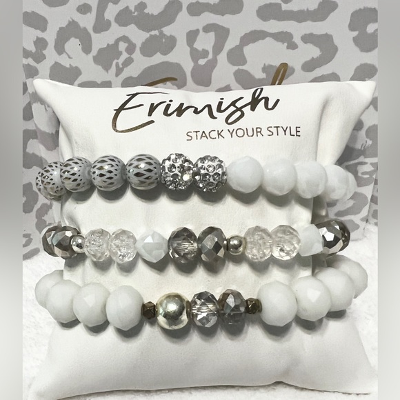 Erimish | Jewelry | Brand New Erimish Bracelets 3 Pc Stack Bright White ...